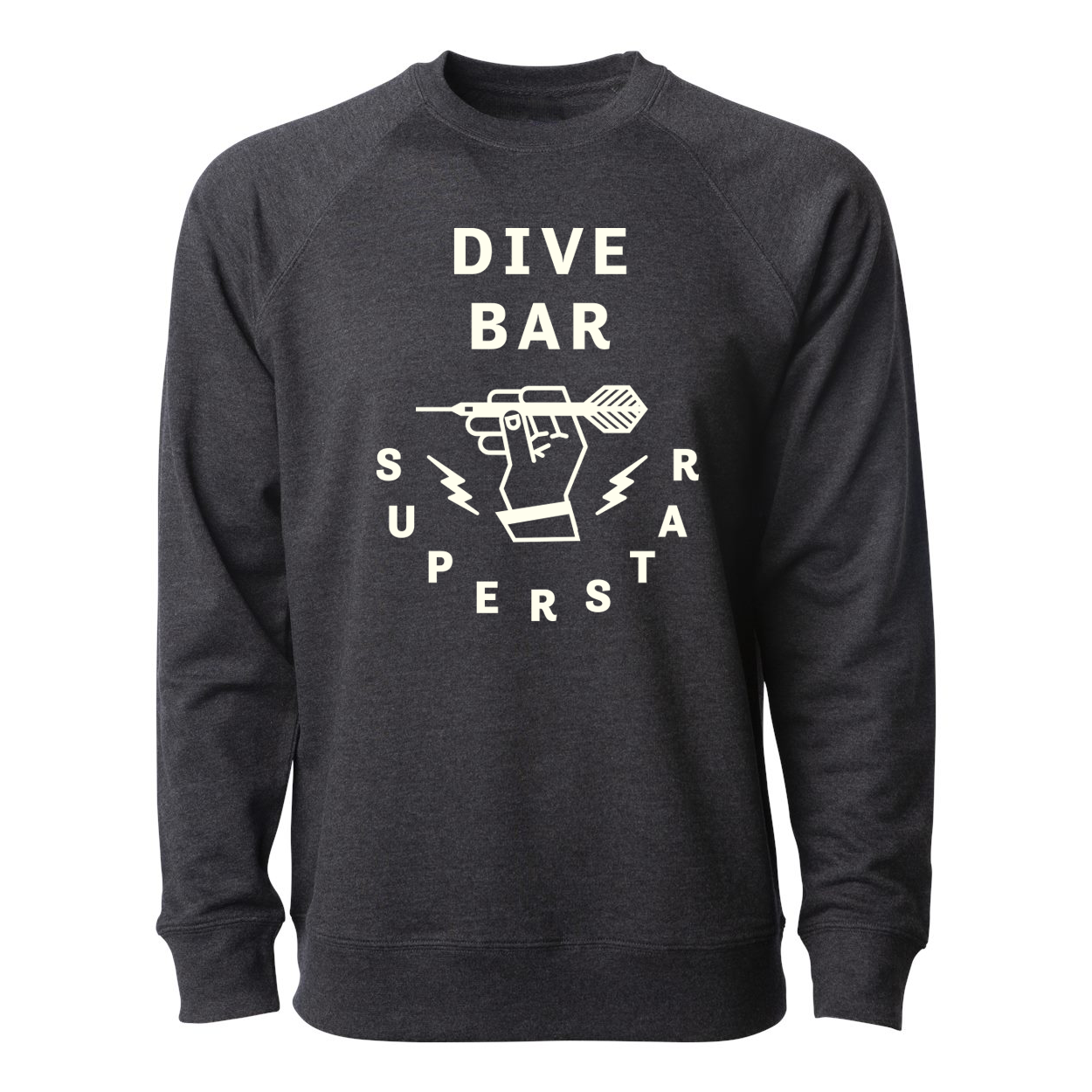 Dive Bar Super Star Crewneck - Charcoal | Giltee Apparel Company